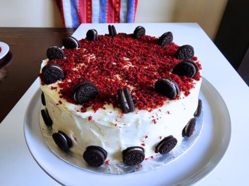 Red Velvet Oreo Cake Recipe I Eggless Cooking
