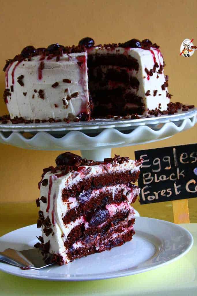 Super Moist Eggless Black Forest Cake Recipe | Eggless Cooking