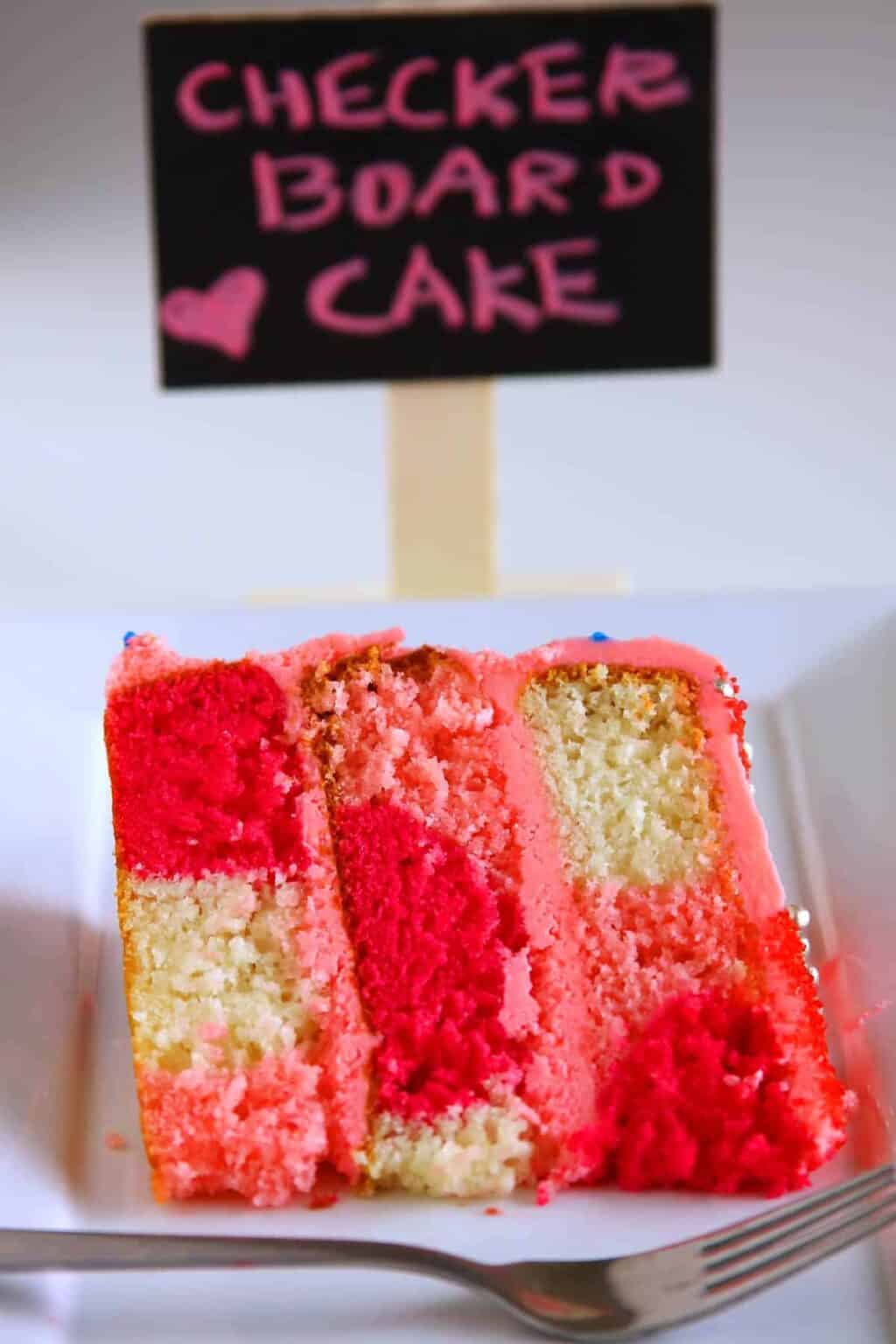 Eggless Checkerboard Cake Recipe | Eggless Cooking