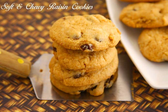 Eggless Soft/Chewy Raisin Cookies | Eggless Cooking