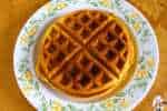Vegan Whole Wheat Mango Waffles Recipe | Eggless Cooking